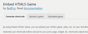 Embed HTML5 Game – WordPress Plugin – RedFoc